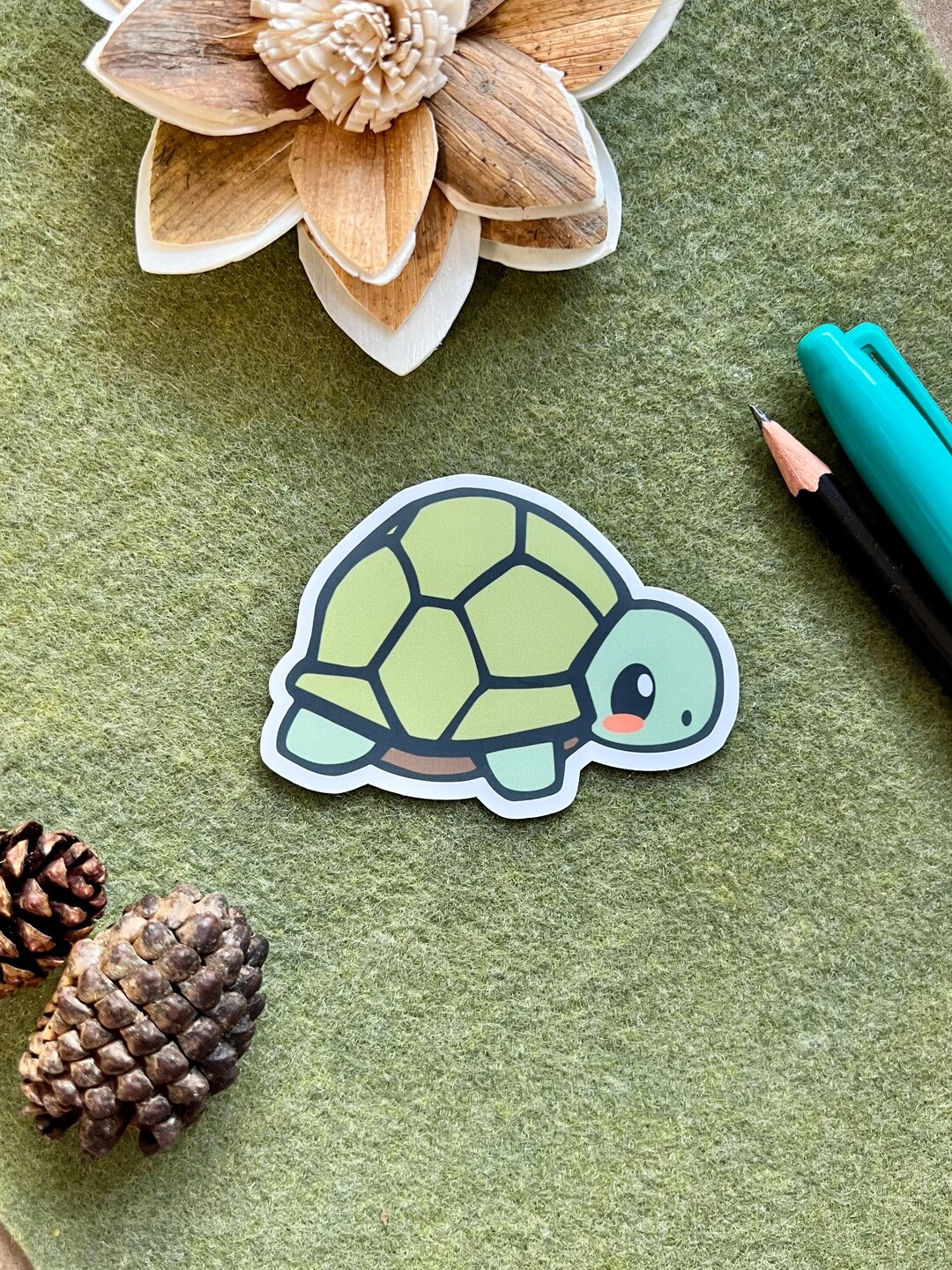 Waterproof Turtle Sticker Adorable and Durable Decal for Laptops, Water ...