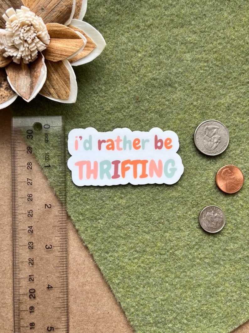 I'd Rather Be Thrifting Sticker, Thrift Fridge Magnet, Thrifting Quotes ...