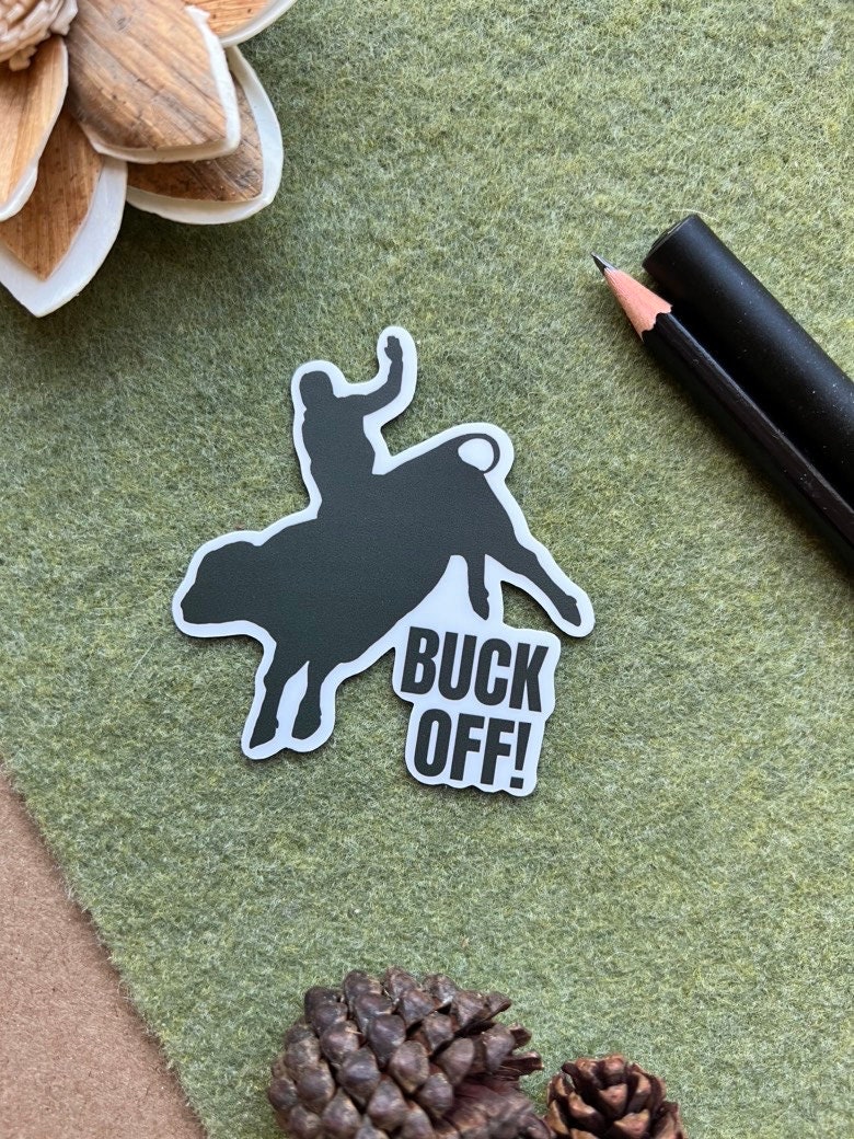 Bull Riding Sticker, Cowboy Vinyl Sticker, Funny Car Stickers, Laptop ...