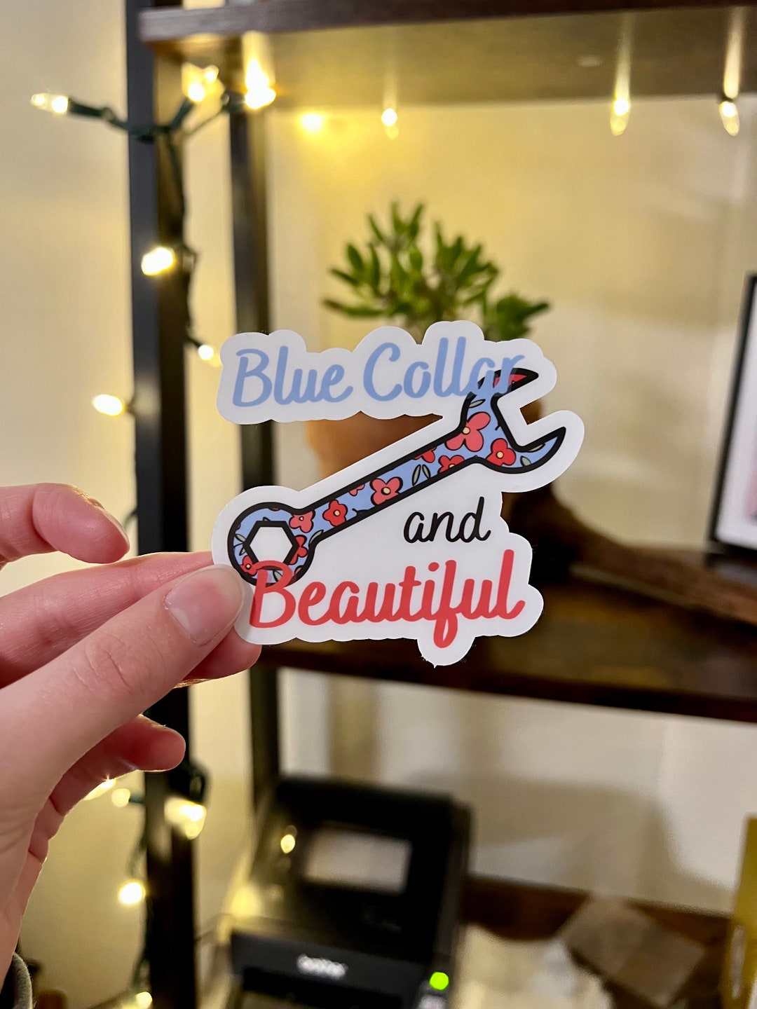Blue Collar Sticker, Blue Collar and Beautiful Working Woman Decal ...