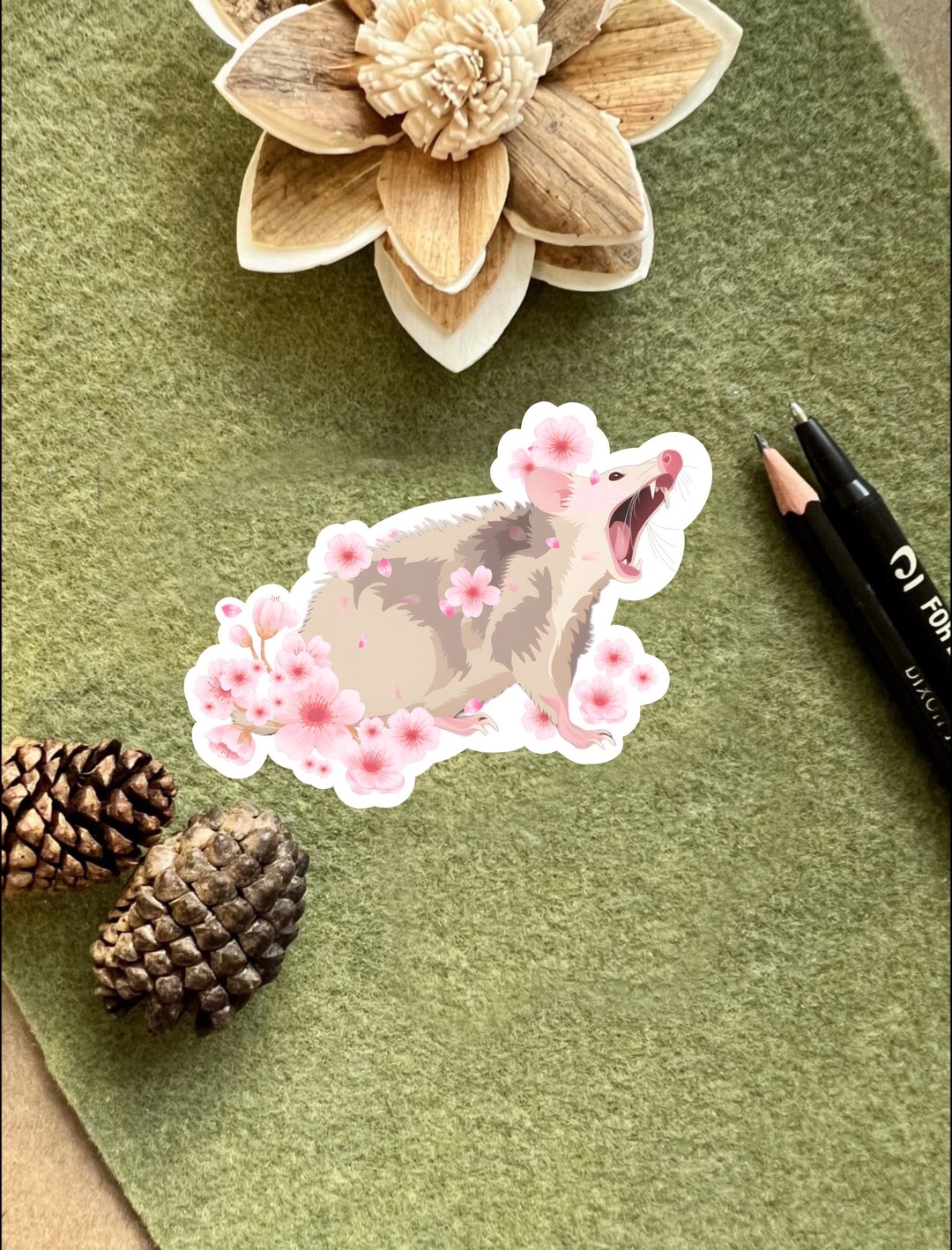 Funny Blushing Opossum Sticker Cute Possum Meme Cherry - Etsy