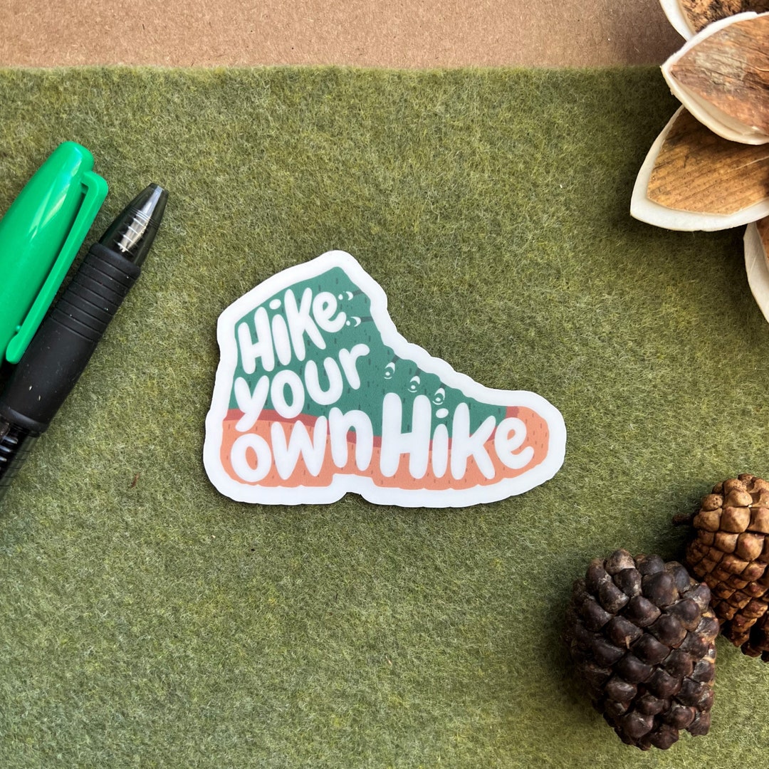 STICKER Cute Hiking Water Bottle Sticker, Camping Outdoor Moutain Vinyl ...