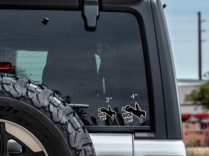 Buck off Horse Rodeo Sticker, Bucking Horse Western Car Decal, Funny ...