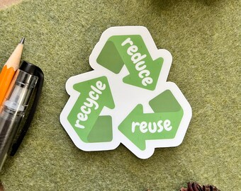 Green Recycling Sticker - Etsy