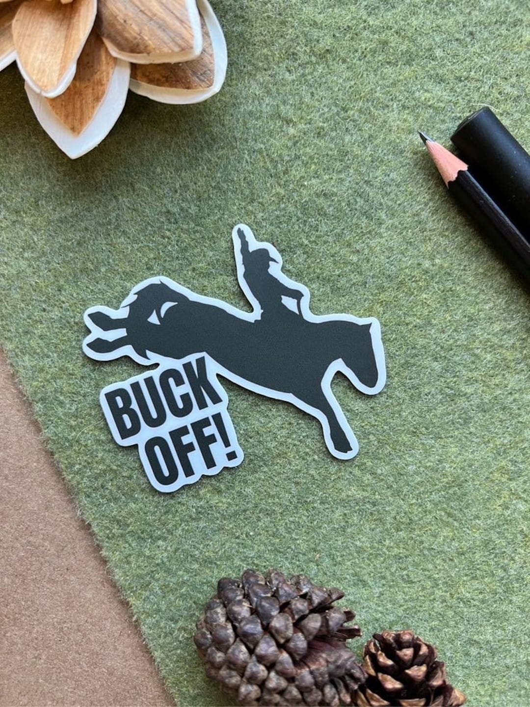 Buck off Horse Rodeo Sticker, Bucking Horse Western Car Decal, Funny ...
