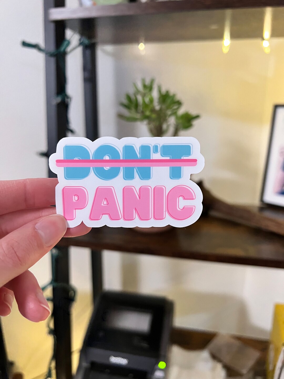 Panic Sticker Magnet Don't Panic Quote Decal Cute Quote 3 Sticker Blue ...