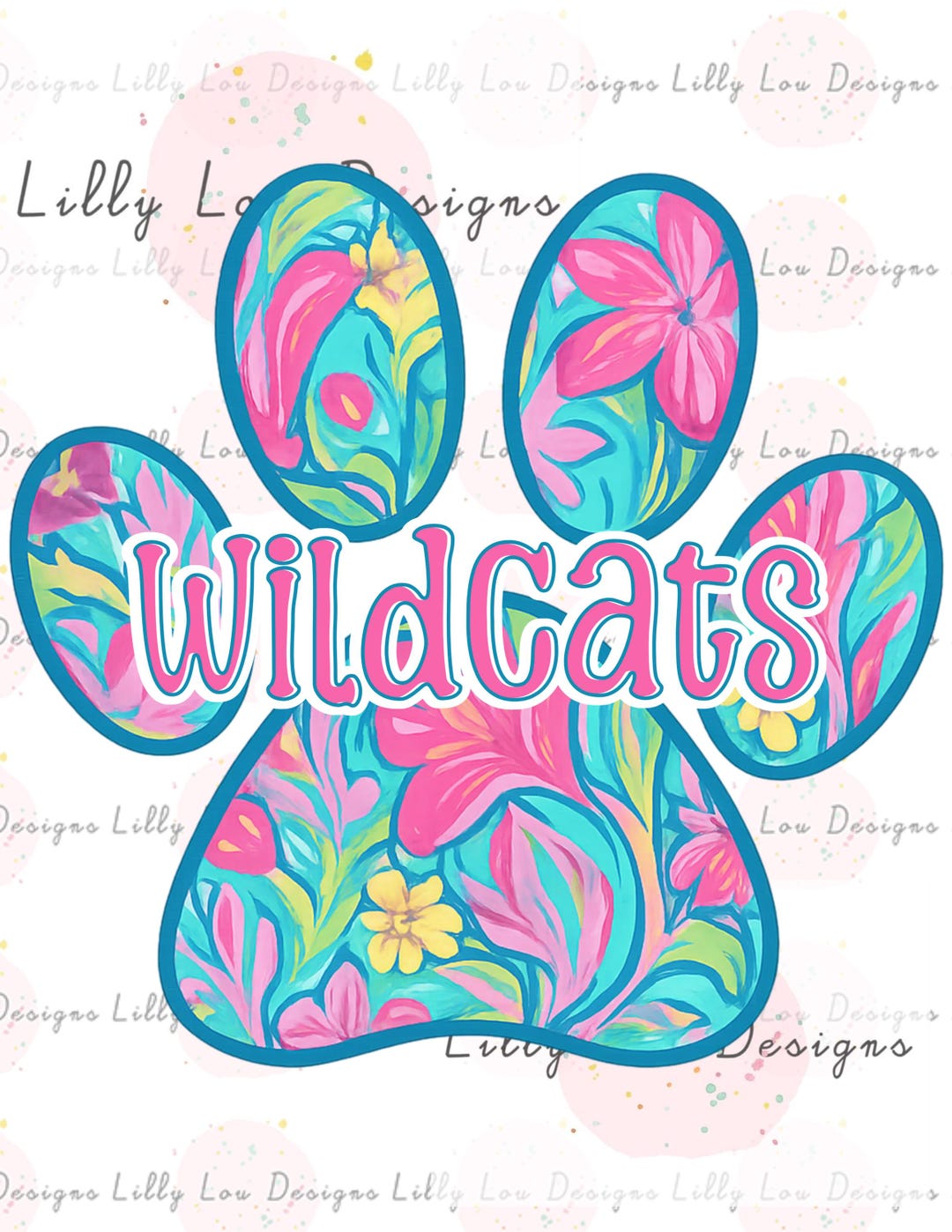 Wildcats Paw Print PNG Digital File - Etsy