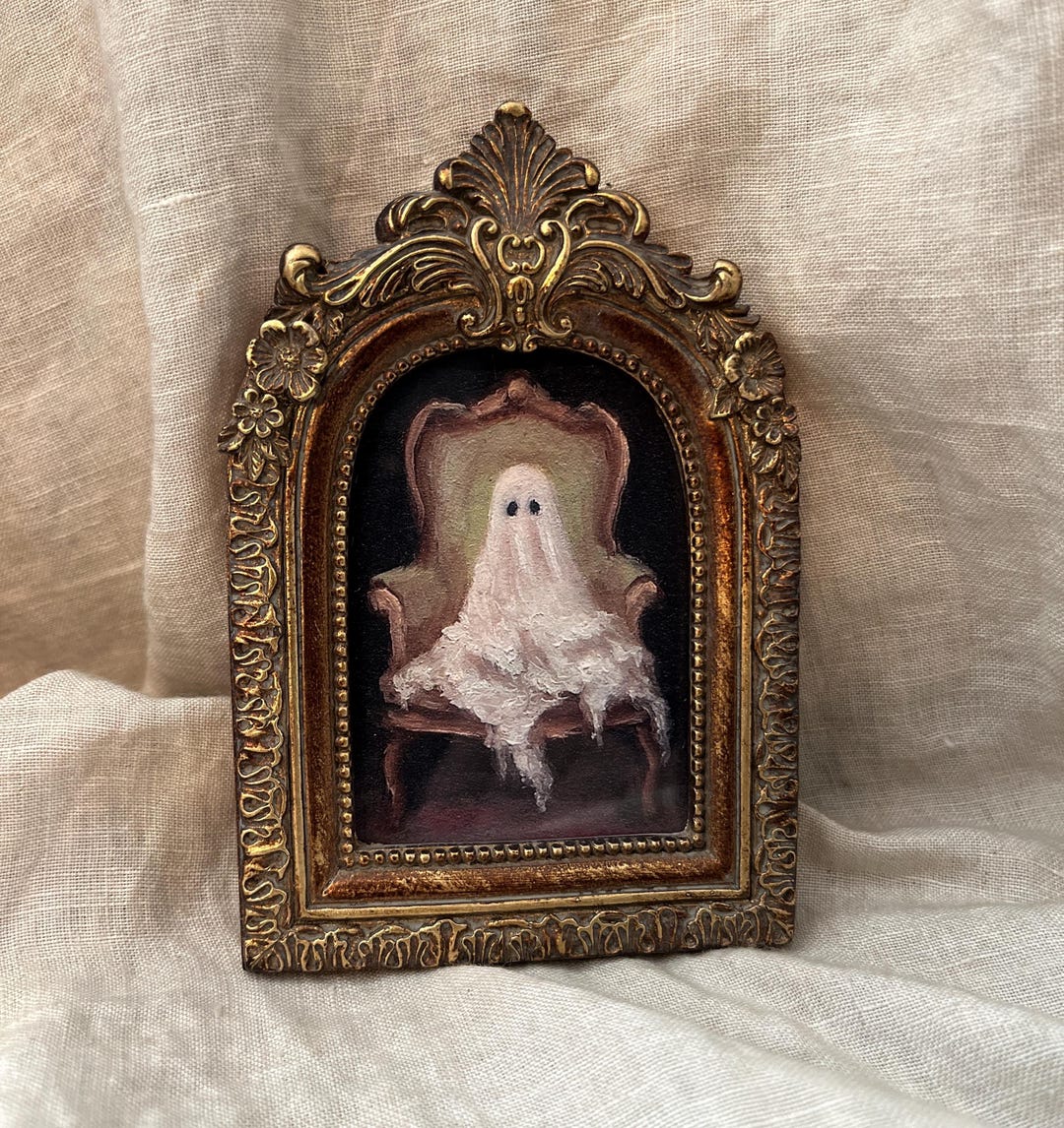 Ghost Portrait,halloween, Mini Art Print,framed - Etsy