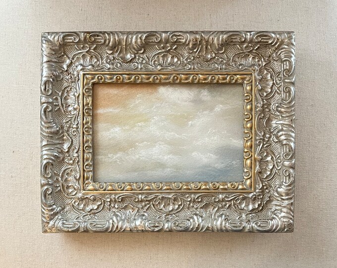 Moody Pastel Sky Cloudscape Original Oil Cloud - Etsy