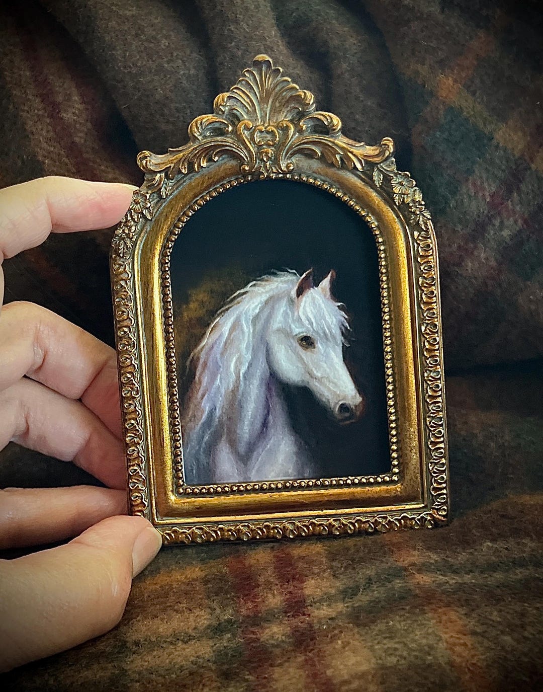 Horse Portrait Equestrian Mini Fine Art PRINT Framed - Etsy