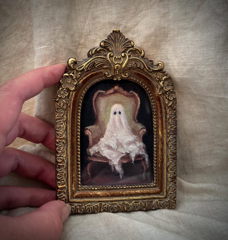 Ghost Portrait,halloween, Mini Art Print,framed - Etsy