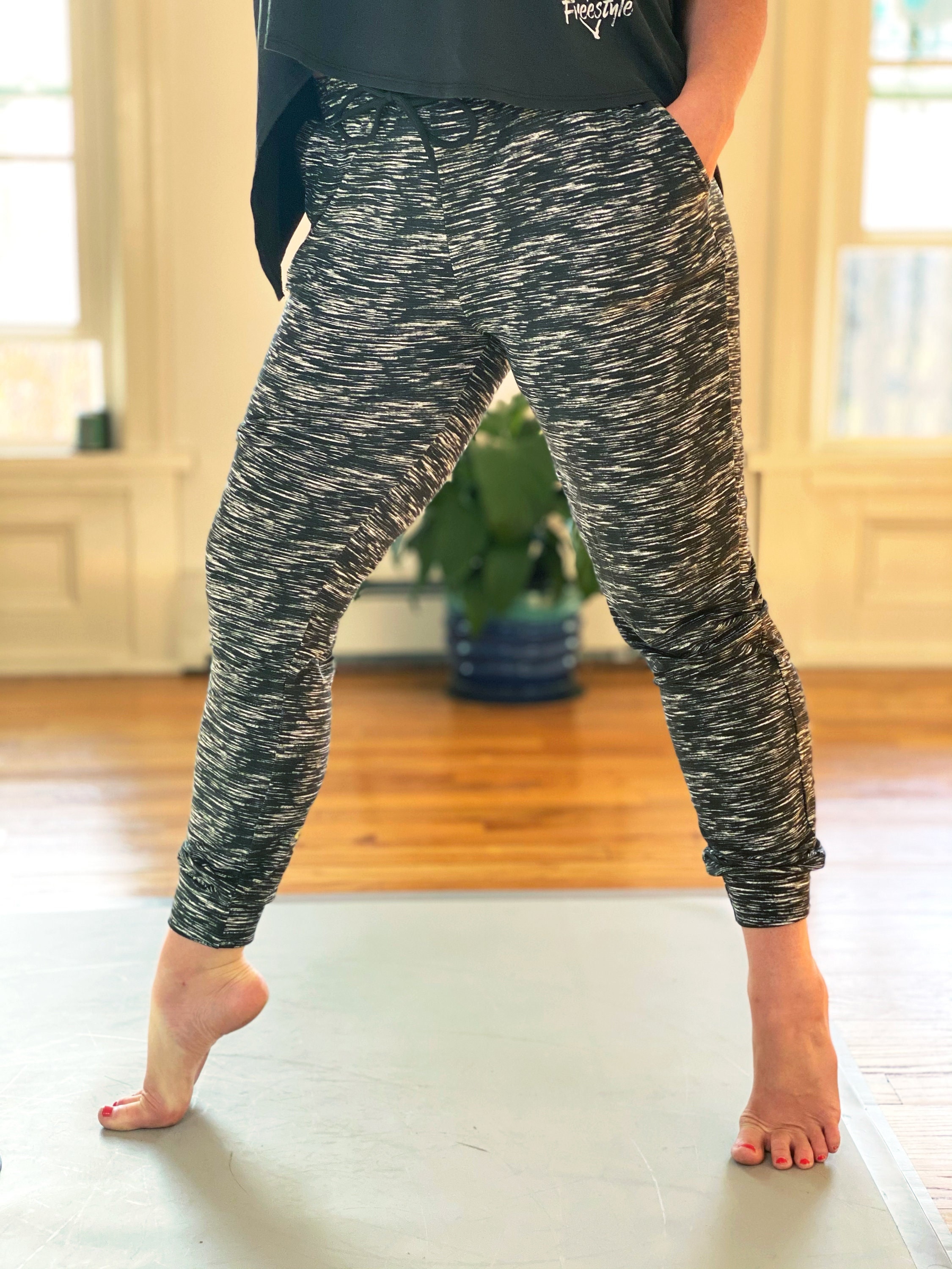 Static / Space Dye Jogger Pants Brushed Full Length Pants Cuffed W ...