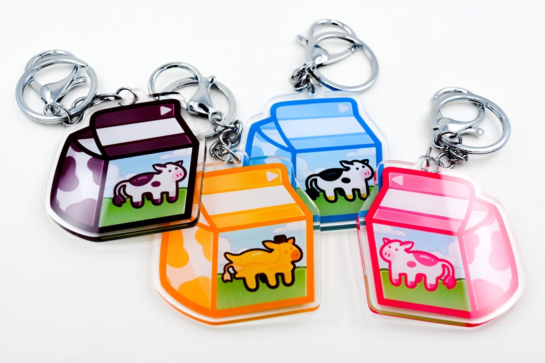 Milk Carton Keychains | Cute Cow Decor, Banana Milk, Strawberry Milk ...