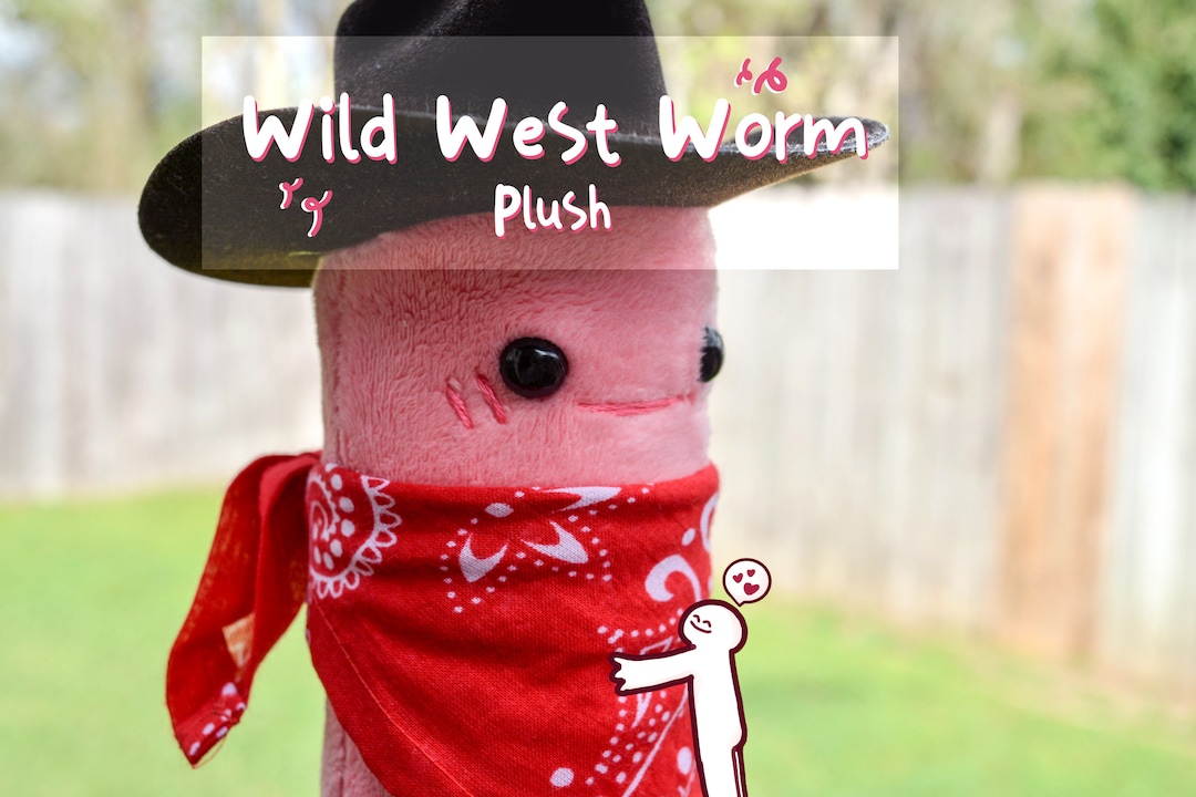 HANDMADE Wild West Worm Plush, 8in Cowboy Worm - Etsy
