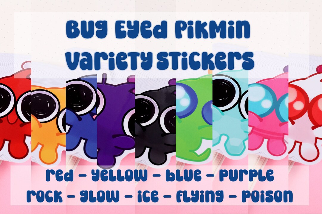Bug Eyed Pikmin Stickers, Pikmin Sticker Set, 3" Vinyl Stickers - Etsy