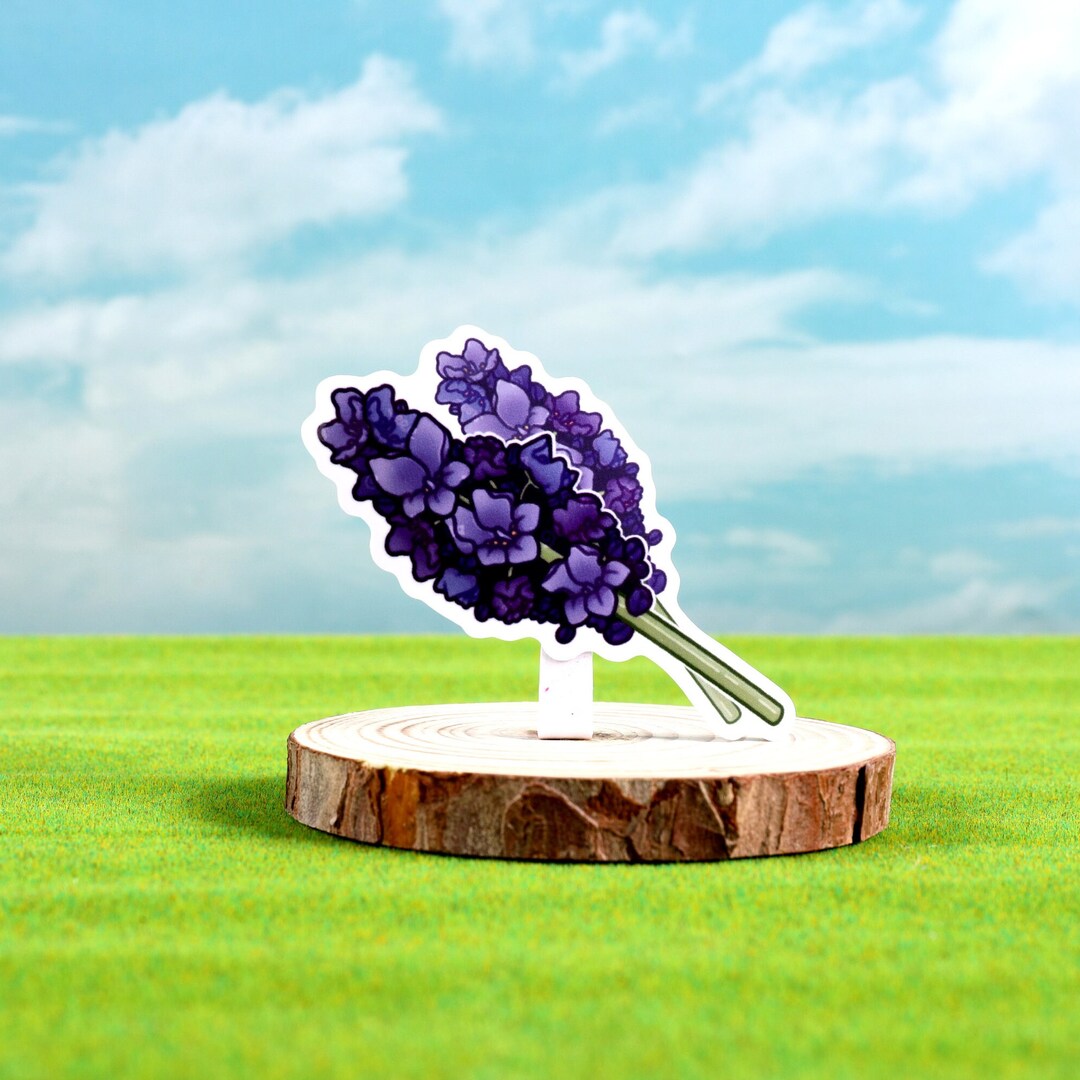 Glossy 2.5" Sticker, Lavender Sticker, Floral Aesthetic - Etsy