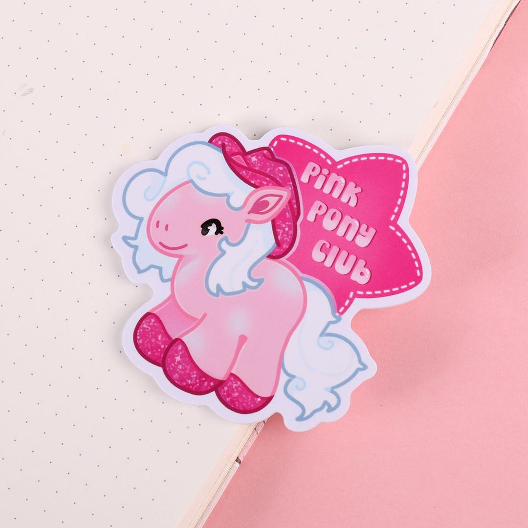 Pink Pony Club Sticker, Diecut Horse Sticker, Pink Pony Webkinz - Etsy