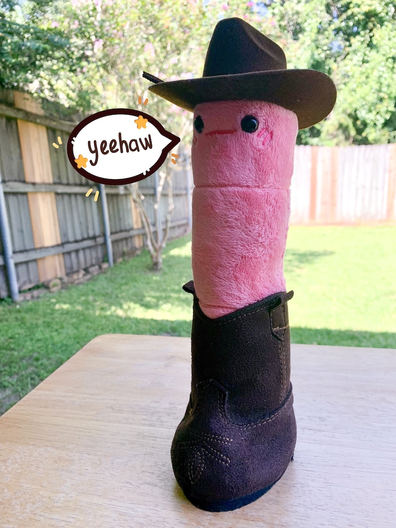 HANDMADE Wild West Worm Plush 8in Cowboy Worm - Etsy
