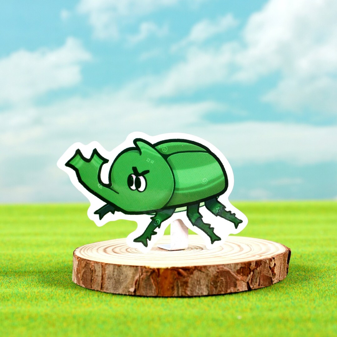 Green Beetle, Cute Bug, 2.5" Sticker, Glossy - Etsy