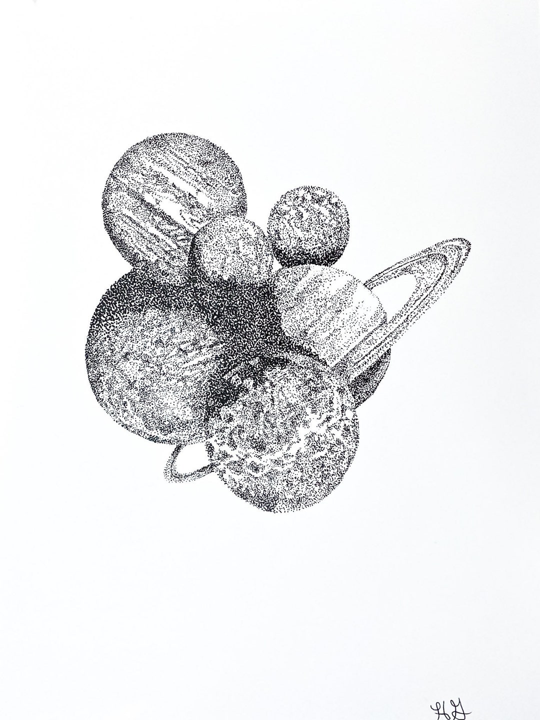 When Planets Collide 9x12 Original Drawing - Etsy