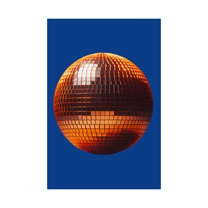 Orange Disco Ball Art Print Matte Vertical Posters - Etsy