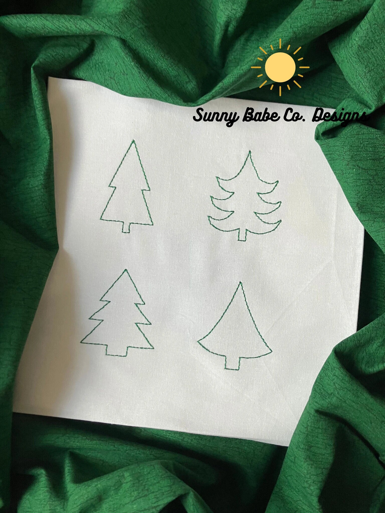 Christmas Tree Bean Stitch Bundle, Tree Outline Embroidery Design ...