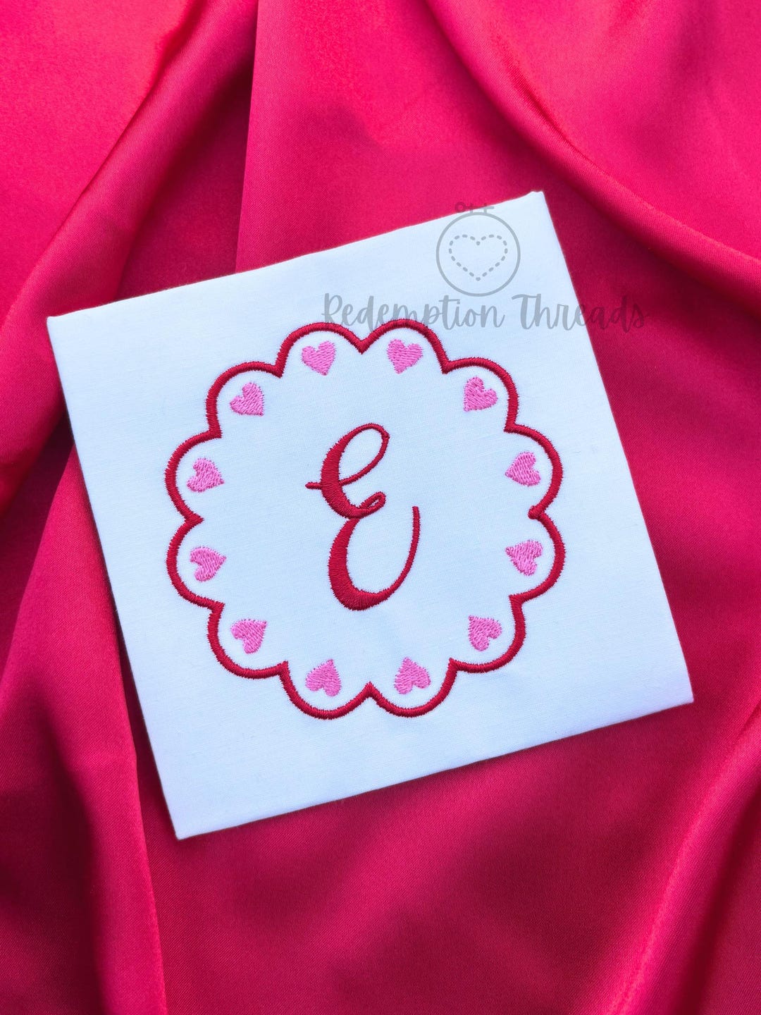 Scalloped Heart Frame Embroidery Design, Valentines Day Design ...