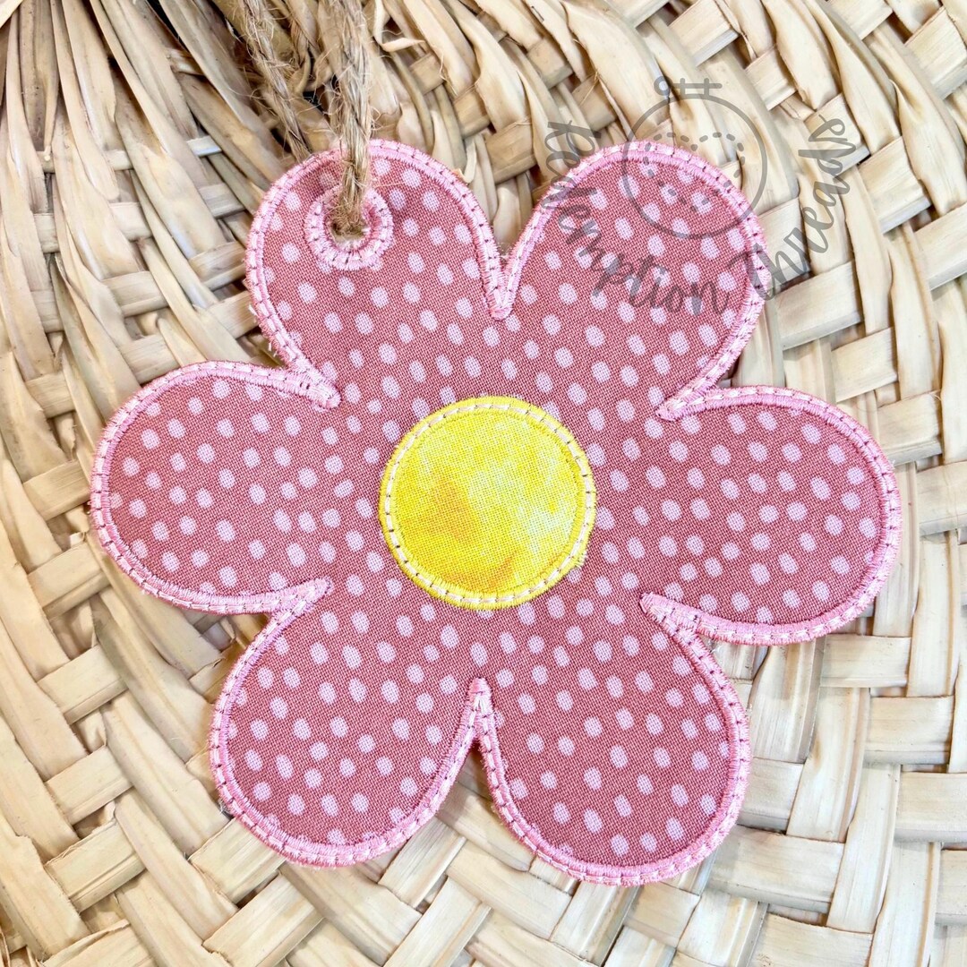ITH Flower Bag Tag Embroidery Design, Machine Embroidery Name Tag, in ...