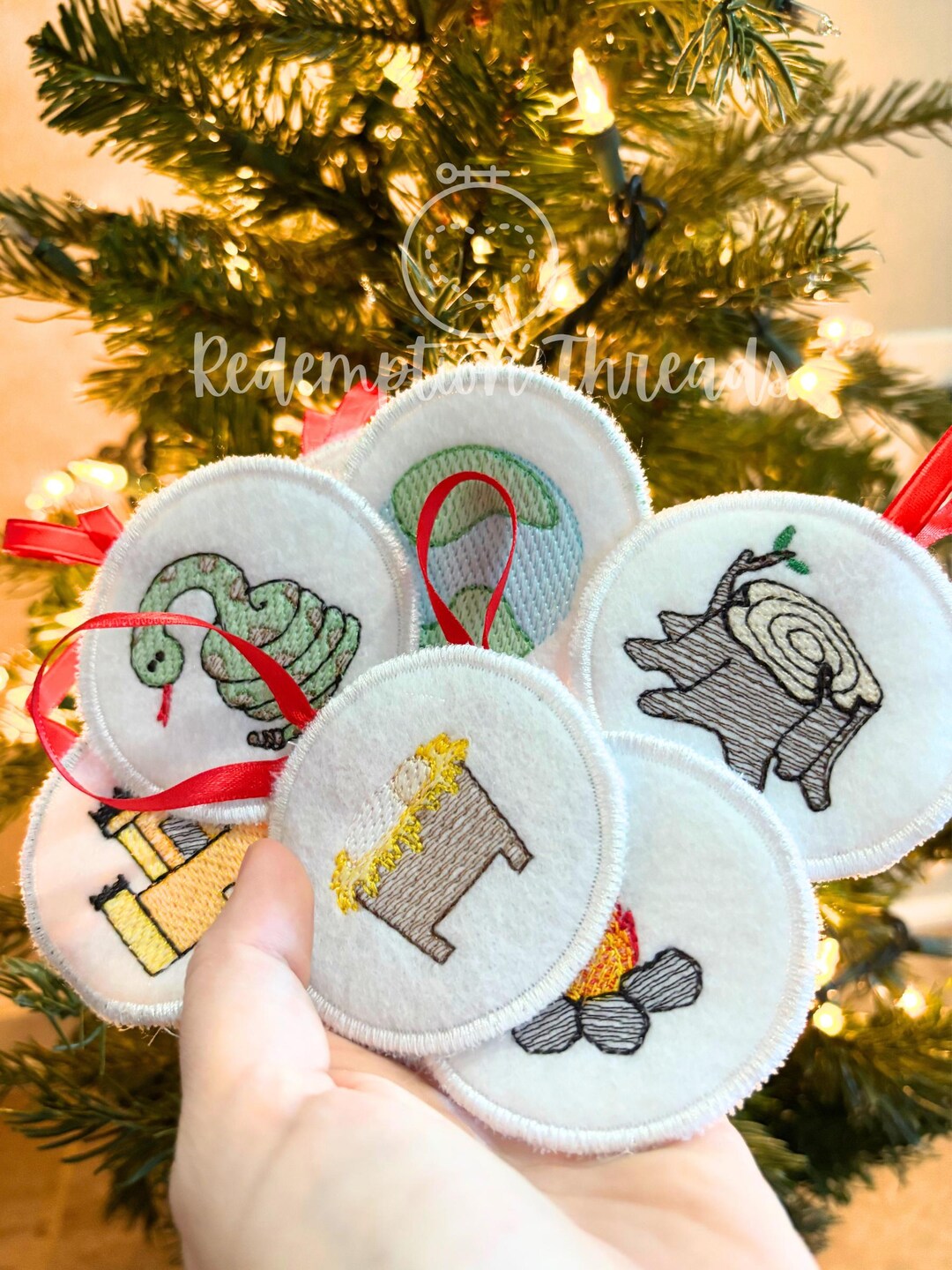 ITH Jesse Tree Christmas Ornament Designs, 25 Advent Calendar Ornaments ...