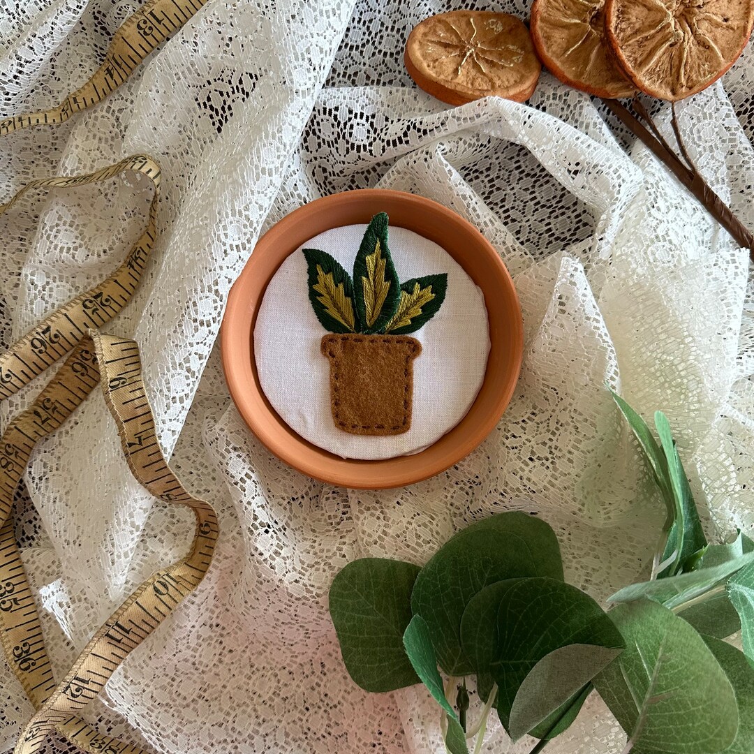 Potted Plant Finished Hand Embroidery 3D Embroidery 4.5inch Framed ...