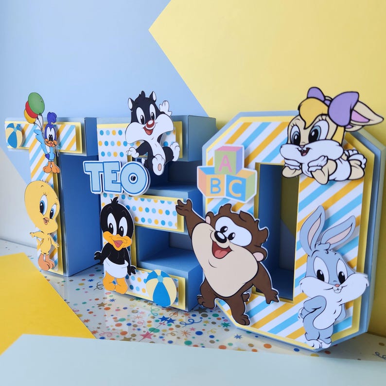 Looney Tunes Baby Shower,looney Tunes 3d Letters,looney Tunes Birthday ...