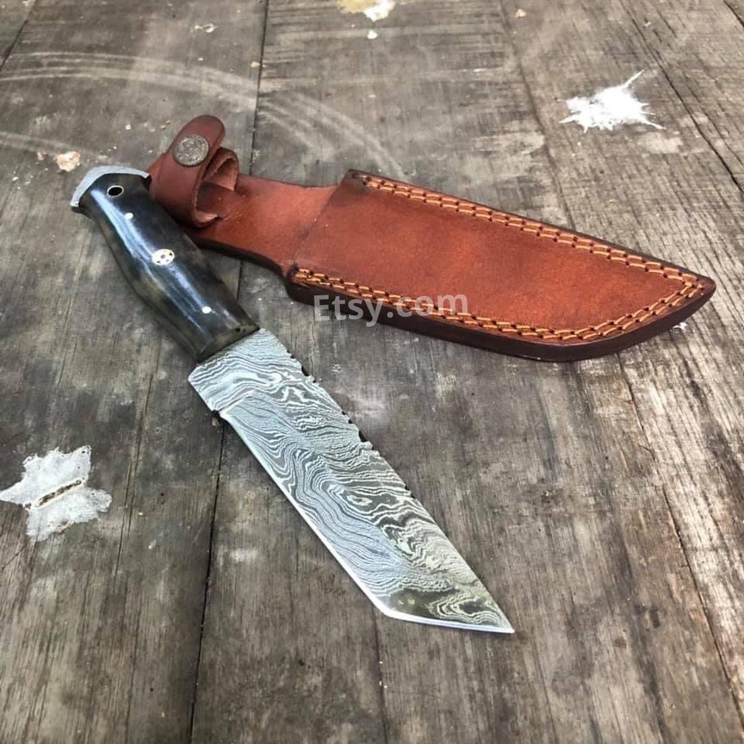 Full Tang Fixed Blade Tanto Knife 10 Custom Handmade - Etsy