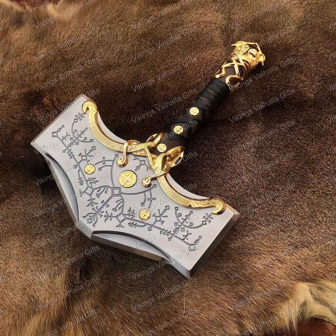Engraved Steel Thor Hammer: God of War Replica, Viking Decor - Etsy