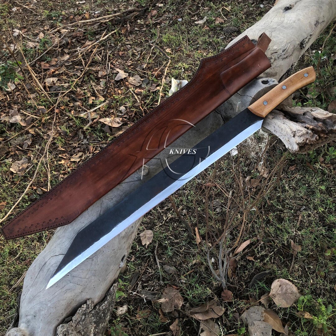 Saxy Machete, Custom Forged Blade Viking Knife Carbon Steel Blade ...