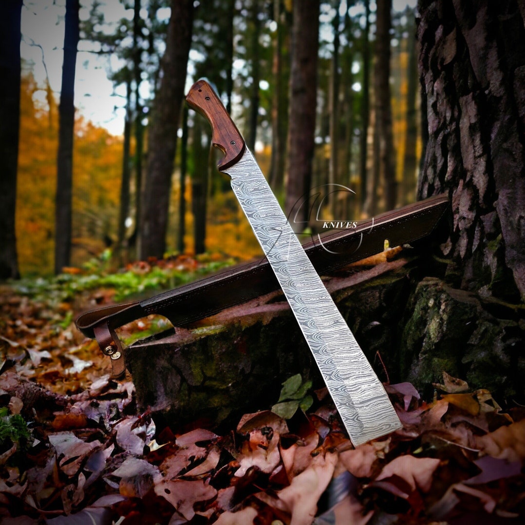 Zombie Machete / Handmade Damascus Blade Survival Outdoor - Etsy