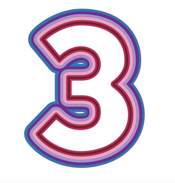 Layered Number 3 SVG File Number SVG for Cricut Layered - Etsy Australia