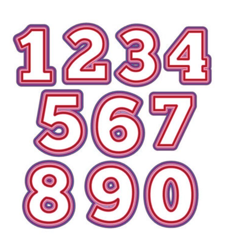 Layered Numbers Svg - Etsy