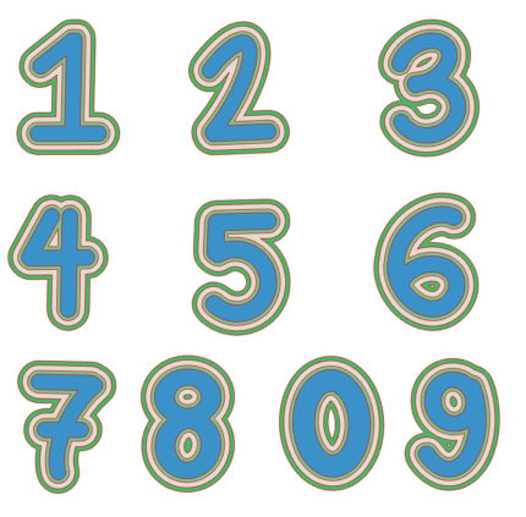 SVG Number Layered 0-9 File,4 Layers Number SVG, 0 to 9 Digital ...