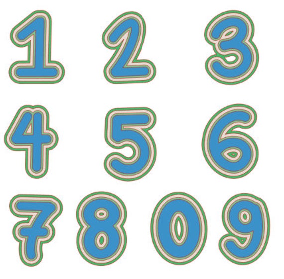 SVG Number Layered 0-9 File4 Layers Number SVG 0 to 9 | Etsy