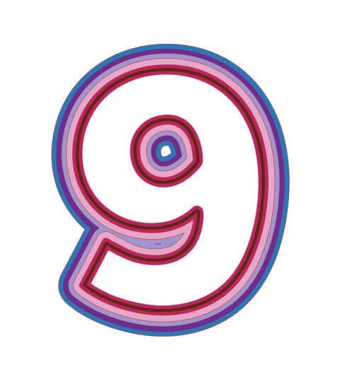 Layered Number 9 SVG File Number SVG for Cricut Layered - Etsy