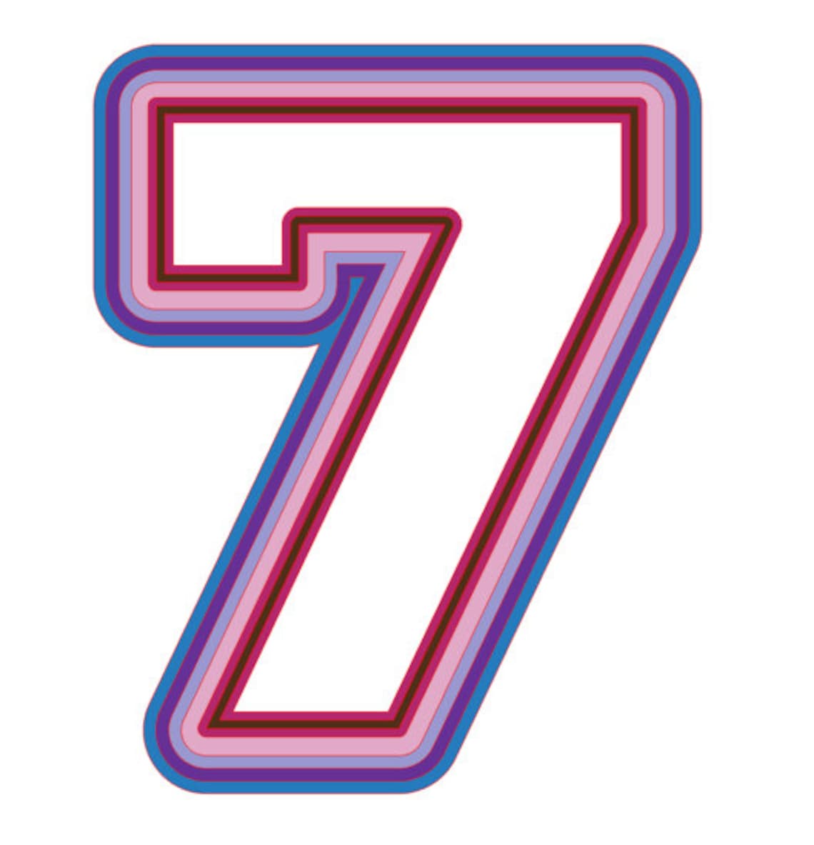 Layered Number 7 SVG File Number SVG for Cricut Layered - Etsy Canada