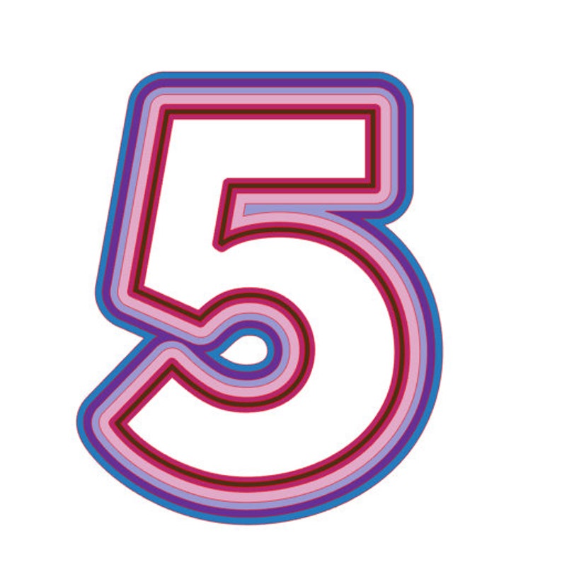 Layered Number 5, SVG File, Number SVG for Cricut, Layered Number SVG ...
