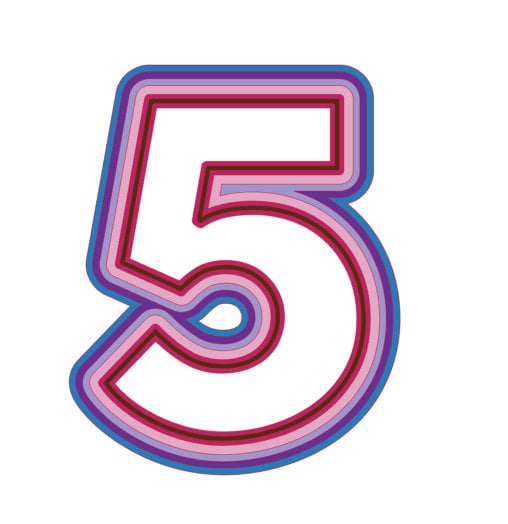 Layered Number 5, SVG File, Number SVG for Cricut, Layered Number SVG ...