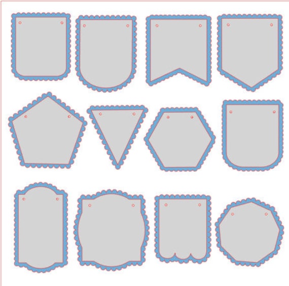 Banner para corte en cricut o cameo. banderin de ondas para - Etsy España