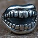 Cast Silver Mouth Ring, Hand Carved Lost Wax Sterling Silver Figurative ...