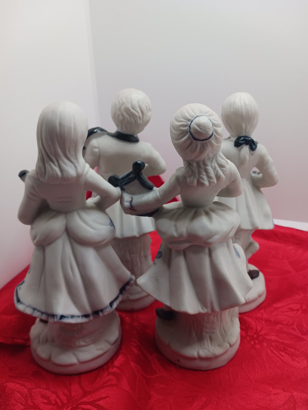 SET of FOUR COLONIAL Porcelain Figurines Music Instruments Pretty ...