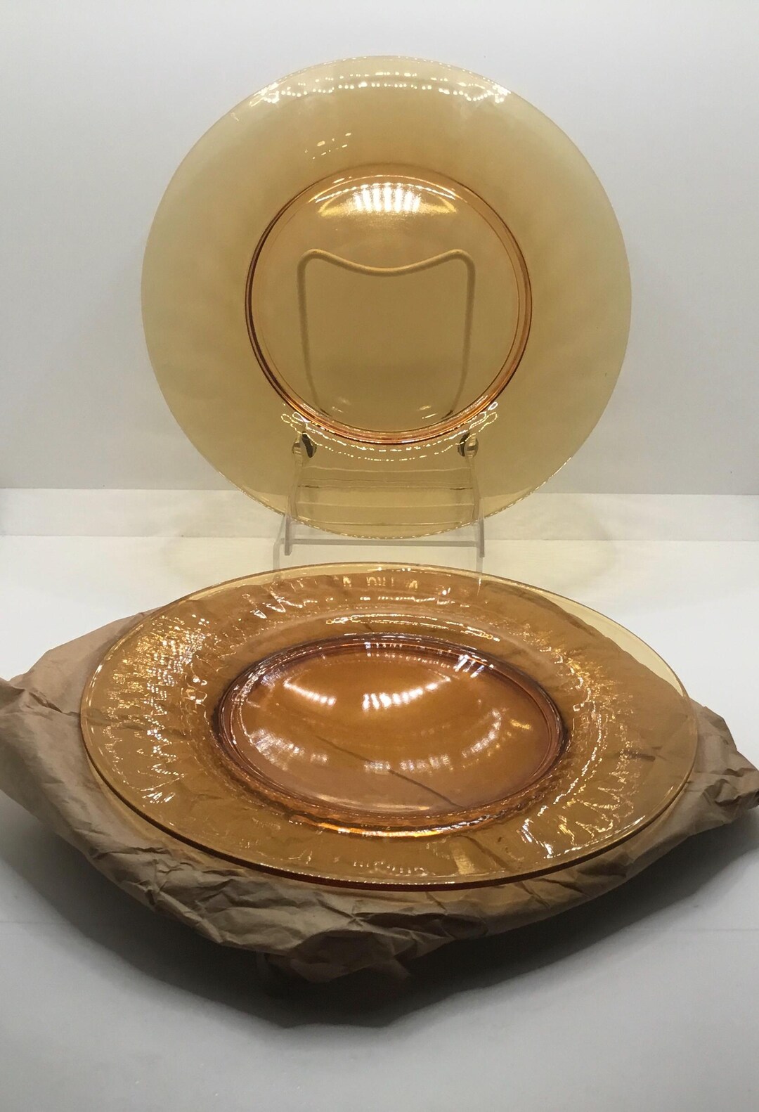 Utility Glass Works Amber Plates - Etsy