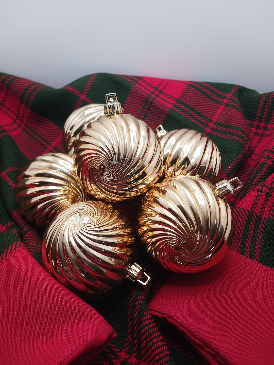 Gold Christmas Tree Ornaments 6 Pcs - Etsy