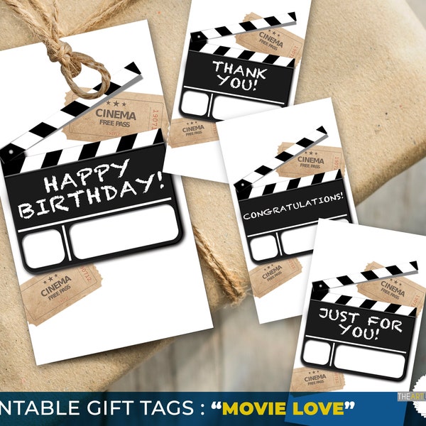Printable Movie Ticket Birthday Card Movie Buff Birthday Card Old-time ...