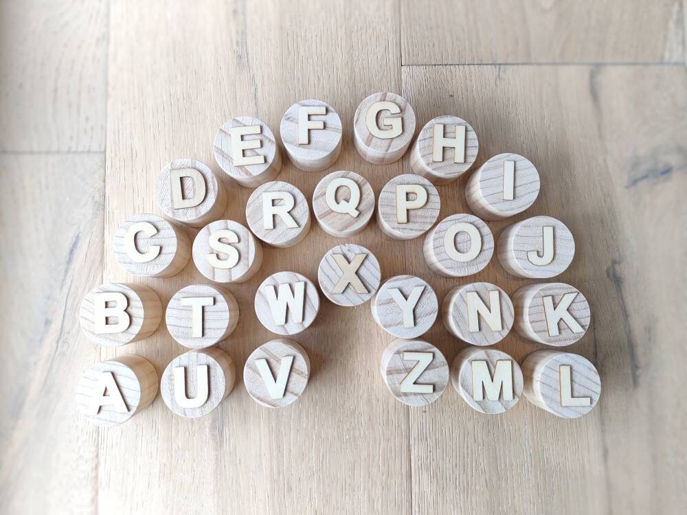Literacy and Numeracy Wooden Playdough Stamps - Etsy